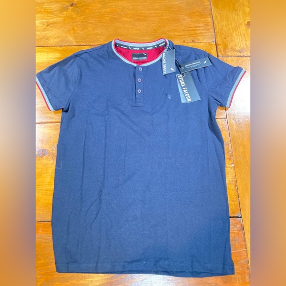Stone Falcon | Shirts | Nwt Navy Blue Henley Shirt By Stone Falcon Size ...